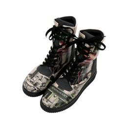 Schnürboots DOGO "Future High Top Boots La Vie Parisienne Damen Stiefeletten", Damen, Gr. 39, Normalschaft, bunt (natur), Lederimitat, Schuhe Schnürboots, Handgefertigt