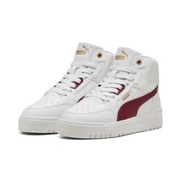 Sneaker Puma "SHUFFLE DOWNTOWN MID JR", Gr. 38,5, Puma weiß, team regal rot, Puma gold, Synthetik, Schuhe
