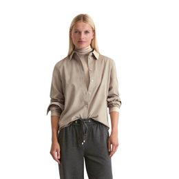 Marc O'Polo Langarmbluse MARC O'POLO "aus Organic-Cotton-Viskose-Mix", Damen, Gr. 32, chalky mauve, Obermaterial: 79% Baumwolle, 21% Lyocell, unifarben, Basic, slim fit normal, Doppelmanschette, Blusen