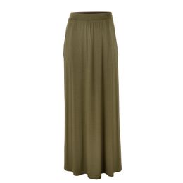 Maxirock Aniston CASUAL, Damen, Gr. 38, khaki, Single Jersey, Obermaterial: 95% Viskose, 5% Elasthan, unifarben, figurumspielend knöchelfrei, Röcke, im Marine Look