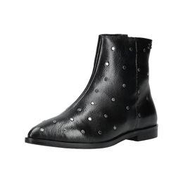 Lazamani Stiefelette &raquo;Stiefelette Leder&laquo; Schwarz/Silber 40 40 Verschluss: Rei&szlig;verschluss