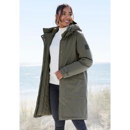 ELBSAND Winterjacke mit Kapuze mit verstellbarer Kapuze und aufgesetzten Taschen grau XL/42 XL/42 Parka mit Kapuze und Tunnelzug zum Verstellen der...