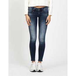 Skinny-fit-Jeans Gang "94NENA", Damen, Gr. 27, N-Gr, blau schwarz wash, Denim/Jeans, Obermaterial: 90% Baumwolle, 7% Elastomultiester, 3% Elasthan, eng lang, Jeans, mit modischer Waschung