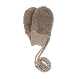 Fäustlinge MaxiMo, Baby, Gr. 12M, braun (braunmeliert), Fleece, Wolle, unifarben, Handschuhe, atmungsaktiv, wärmend, Wollfleece