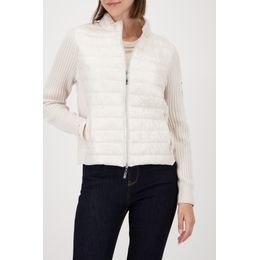 Steppjacke monari, Damen, Gr. 34, almond, Web, Obermaterial: 100% Polyamid. Füllung: 100% Polyester. Ärmel: 55% Polyacryl, 45% Baumwolle, unifarben, regular fit taillenbedeckt, Rundhals, eingesetzt Rippstrickbündchen, Jacken, Regular fit mit Stehkragen