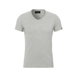 V-Shirt Replay, Herren, Gr. M, grau (light grau melange), Jersey, Obermaterial: 100% Baumwolle, regular fit, V-Ausschnitt, Shirts