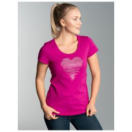 TRIGEMA T-Shirt »T-Shirt mit glitzerndem Herz-Motiv« 1 Stk. tlg. magenta S S T-Shirt