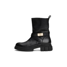 Tommy Hilfiger Bikerboots »BIKER LEATHER«, Blockabsatz, Stiefelette, Boots mit goldfarbenem Schmuckelement schwarz 41 41 Lässiger Bikerboots mit...