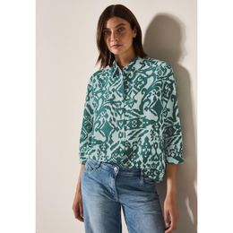 Cecil Hemdbluse mit grafischem Muster, mit Leinen green lagoon M (40) M (40) 3/4-Arm-Bluse von Cecil