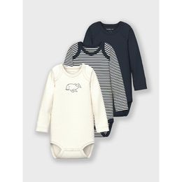 name it Body »NBNBODY 3P LS Y/D CORE 2 NOOS« Packung, 3 Stk. tlg. Dark Sapphire 50 - N-Gr N-Gr 50 Unterwäsche von name it für Mädchen und Jungen