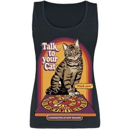 Steven Rhodes Talk To Your Cat Top schwarz in L #DTG - Design 154 - FOTL 61-376-0