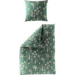 Bettwäsche Bierbaum "3987", petrol, B/L: 135cm x 200cm, 1 Stk., 1 Stk., Mako-Satin, B/L: 80cm x 80cm, 2 Stk., Mako-Satin, Obermaterial: 100% Baumwolle, Bettwäsche, Mako-Satin, 100 % Baumwolle, pflegeleicht