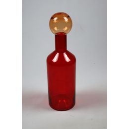 Dekovase AM Design "aus Glas", rot, B:16cm H:54cm, Glas, Vasen, BxH: 16x54 cm