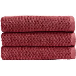 Saunatuch Christy "Brixton", lila (pomegranate), B:90cm L:150cm, Walkfrottier, Obermaterial: 100% Baumwolle, Handtücher, Premium-Handtuch in Luxusqualität, 600g/m², 90x150cm, 2er Set