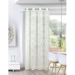 Gardine HOMING "Theodora" Gr. 1, wei&szlig; (sanftes wei&szlig;), B:135cm H:245cm, Obermaterial: 100% Polyester, Gardinen, Gardine, Fertigschal