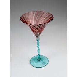 Cocktailglas AM Design "Handgefertigt", pink, blau, B:12cm H:21cm, Glas, Trinkgefäße, 2er Set