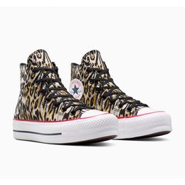 Sneaker Converse "CHUCK TAYLOR ALL STAR LIFT", Damen, Gr. 39,5, schwarz, tan, wei&szlig;, Textil, Schuhe Sneaker