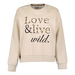 Sweater Blue Seven "Blue Seven Sweatshirt", Damen, Gr. 36, 0430, kiesel, 65% Baumwolle, 35% Polyester, normal normal, gerader Abschluss, Sweatshirts