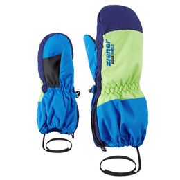 Fäustlinge Ziener "LEVI-Z AS glove mini", Kinder, Gr. 1,5, blau (persian blau), Obermaterial: 100% Polyester; Innenhand: 100% Polyester; Futter: 100% Polyester; Wattierung: 100% Polyester (recycelt), Handschuhe