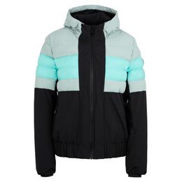Skijacke Ziener "TINDIA-Z jacket lady", Damen, Gr. 36, dried eucalyptus, Obermaterial: 100% Polyester (recycelt); Obermaterial 2: 100% Polyamid; Futter: 100% Polyester; Futter 2: 100% Polyamid; Wattierung: 100% Polyester (recycelt); Wattierung 2: 100% Polyester, Jacken