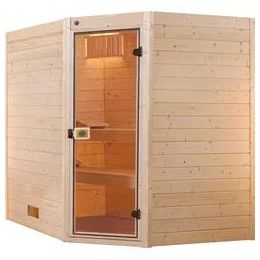 Sauna Weka "Valida", beige (natur), Saunaofen, integrierte Steuerung, 9 kW, Saunen, 9 kW-Ofen mit integrierter Steuerung