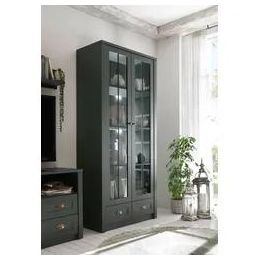 Vitrine Home Affaire "Ascot", grün, B:90cm H:197cm T:43cm, Glas, Holzwerkstoff, MDF, Metall, Schränke, Höhe 197 cm