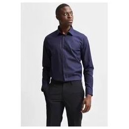 Businesshemd Selected HOMME "SLHSLIMETHAN SHIRT", Herren, Gr. XL, N-Gr, blau (navy), Web, Obermaterial: 100% Baumwolle, Hemden