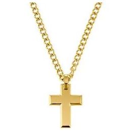 Kette mit Anhänger s.Oliver "Kreuz, 2036868", gold (gelbgoldfarben), Halsketten, Herren, Edelstahl, L: 50