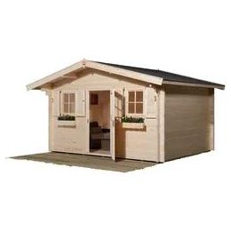 Gartenhaus Weka "135 Gr.1", beige (naturbelassen), Fußboden im Gartenhaus, ohne Dacheindeckung, Holzwerkstoff, Gartenhäuser