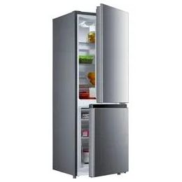 Hanseatic Kühl-/Gefrierkombination "HKGK14349D", Energieeffizienz: D (A-G), silber (edelstahlfarben), Rechtsanschlag, Kühlschränke, Abtauautomatik, Obst & Gemüse-Fach, Topseller