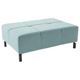 Hockerbank Inosign "Ancona New", blau (hellblau), B:107cm H:43cm T:71cm, : 88% Polyester, 12% Polyacryl, Hocker, passend zum Ecksofa "Ancona New", auch in Easy care-Bezug