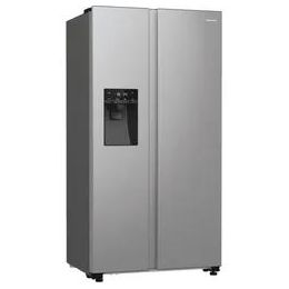 HISENSE Side-by-Side "RSIM535A", Energieeffizienz: E (A-G), silber (inox), B:91,5cm H:178,6cm T:69,8cm, Kühlschränke, Wasser-/Eisspender, NoFrost, mit Wassertank, Made in Europe, Topseller