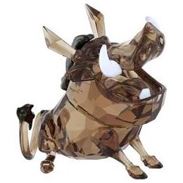 Dekofigur Swarovski "Kristallfigur Sammelfigur The Lion King Pumbaa", weiß (braun, schwarz, weiß), Dekofiguren, B/H/T: 3,95cm x 5,56cm x 5,28cm, Swarovski Kristall, Swarovski Kristall, B:3,95cm H:5,56cm T:5,28cm