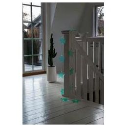Konstsmide LED-Lichterkette "Weihnachtsdeko", grün, Dioden 10 Stk. Flammen 10 Stk., Kabellänge 3m x Gesamtlänge 5,25m, Lichterketten, LED Dekolichterkette, 10 grüne Plexiglassterne, 10 warm weiße Dioden