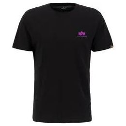 T-Shirt Alpha Industries "Basic T-Shirt SL", Herren, Gr. M, rot (schwarz, magenta), Obermaterial: 100% Baumwolle, Shirts