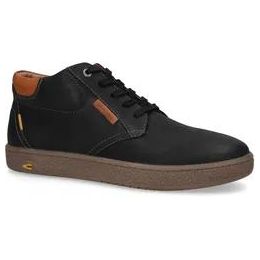 Sneaker Camel Active, Herren, Gr. 46, schwarz, Leder, Schuhe, Schnürboots, Freizeitschuh mit Logo-Flag