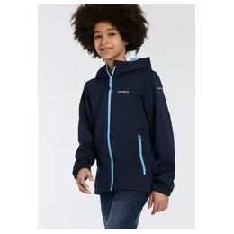 Softshelljacke Icepeak "KULM JR", Kinder, Gr. 176, blau, Softshell, Obermaterial: 100% Polyester, A-Linie hüftlang, elastischer Bund mit innenliegendem Gummizug, Jacken