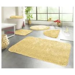 Badematte Kinzler "Chaozhou", gelb, H:20mm, Polyester, Badematten, Badteppich, Uni Farben, weich, als rechteckig, rund & Set erhältlich