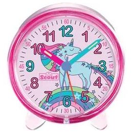 Kinderwecker Scout "Favorit", rosa (rosa, transparent), Wecker, Quarzwecker, Lernwecker,Geschenkidee,Kinderzimmer, Schulanfang,Einhorn