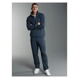 Jogginganzug TRIGEMA "TRIGEMA Jogginganzug", Herren, Gr. XXL, blau (nightblau, melange), 70% Baumwolle, 30% Polyester, Sportanzüge