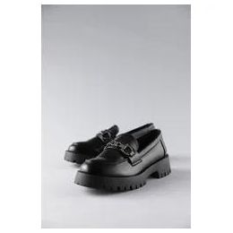 Loafer ANISTON SHOES, Damen, Gr. 41, schwarz, Lederimitat, Schuhe Loafer Business-Slipper, Slipper, Halbschuh mit Bequemweite G (=weit) - NEUE KOLLEKTION, Topseller