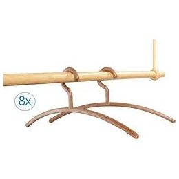 Kleiderbügel Ruco "Gaderobenbügel, 8er Set", braun, B:42cm H:13cm T:1,5cm, Buchenholz, Kunststoff, Kleiderbügel, Garderobenbügel, Holzoptik, Made in Germany