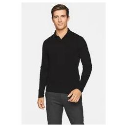 Langarm-Poloshirt BOSS Green "Pirol", Herren, Gr. XL, schwarz001, Jersey, Obermaterial: 100% Baumwolle, unifarben, regular fit normal, abgesteppte Kante, Shirts, Langarm, regular fit, Logo-Stickerei