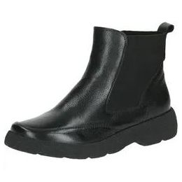 Stiefelette Caprice "Caprice Stiefelette Leder/Textil", Damen, Gr. 37, schwarz, Leder, Textil, Schuhe