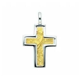 Kreuzkette ADELIA ́S "Halskette - Kreuzkette mit Kreuz Anhänger aus 333 Gold", gold, Halsketten, Damen, Gelbgold 333 Gold, Gelbgold 333, Gold, Schmuckset mit bis 45 cm stufenlos verstellbarer 925 Silber Halskette