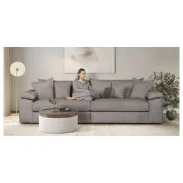 Big-Sofa Home Affaire "Soft&Cosy XXL, B: 303 cm", grau (taupe), B:303cm T:123cm, 100% Polyester, Sofas, Mega-Sofa, Cord oder Chenille-Struktur, mit Federkern & 4 Zierkissen, Topseller