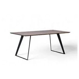 Esstisch Home Affaire "Talwiese Küchentisch, U-Form Metallgestell, Wildeiche massiv geölt", braun (braun, schwarz, braun), B:160cm H:76cm T:90cm, Tische, Baum Kante oder Schweizer Kante, erhältlich in 3 Größen und 2 Farben