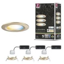 Paulmann LED Einbauleuchte "LED Einbauleuchte Nova Coin IP44 rund 78mm", gold (goldfarben), 3, Ø 7,8cm, 3 Stk., Leuchten, Memoryfunktion, Farbwechsler, Farbsteuerung, Dimmer, Smart Home