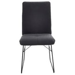 K+w Komfort & Wohnen Kufenstuhl K+W KOMFORT & WOHNEN, grau (anthrazit, schwarz), B:46cm H:91cm T:62cm, Stühle, Drahtgestell in Metall schwarz, Griff am Rücken, Steppung im Sitz