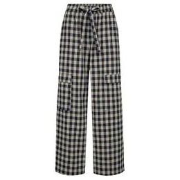 Nümph Chinos NÜMPH "Nümph Hosen NUCHIKKA", Damen, Gr. 38, schwarz sapphire, Obermaterial: 90% Baumwolle, 10% Leinen, Hosen